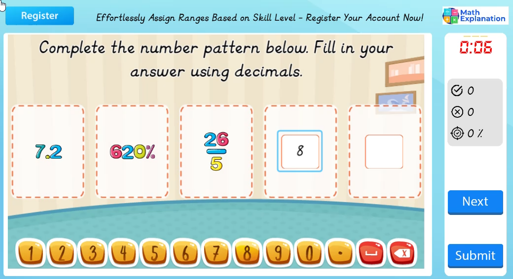 Math Explanation | Decreasing number patterns involving decimals ...